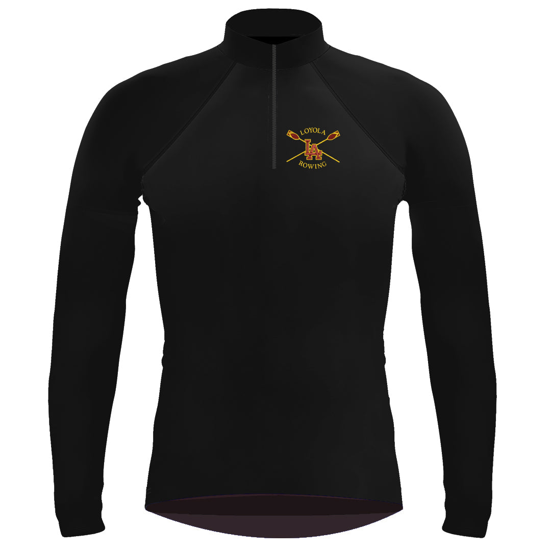 Women's 1/4 Zip Long Sleeve Loyola Rowing Warm-Up Shirt with Thumbhole ...